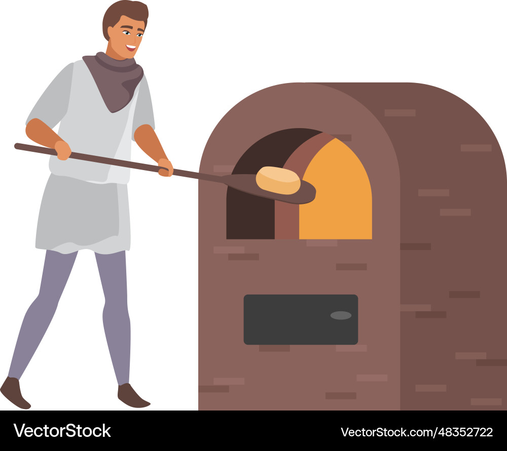 Medieval baker man Royalty Free Vector Image - VectorStock