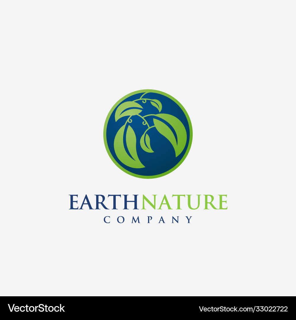 Nature earth leaf planet logo icon Royalty Free Vector Image