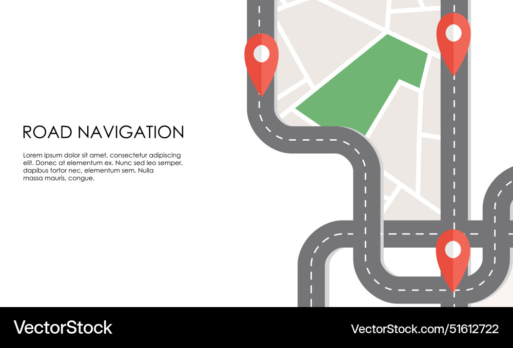 Navigation concept with pin pointer Royalty Free Vector