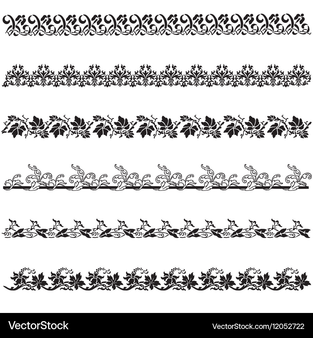 Old border designs set Royalty Free Vector Image
