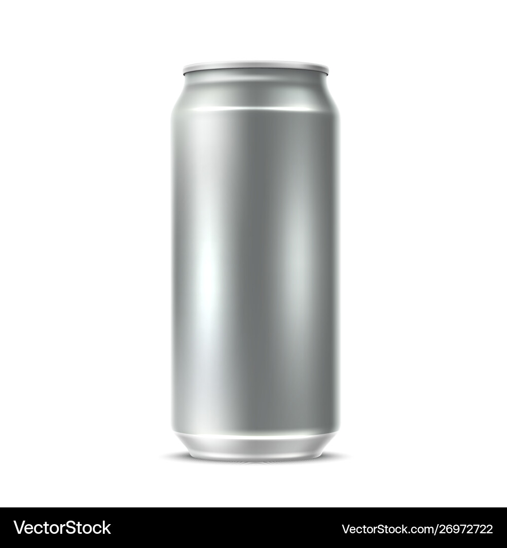 Realistic blank silver can drink package Vector Image
