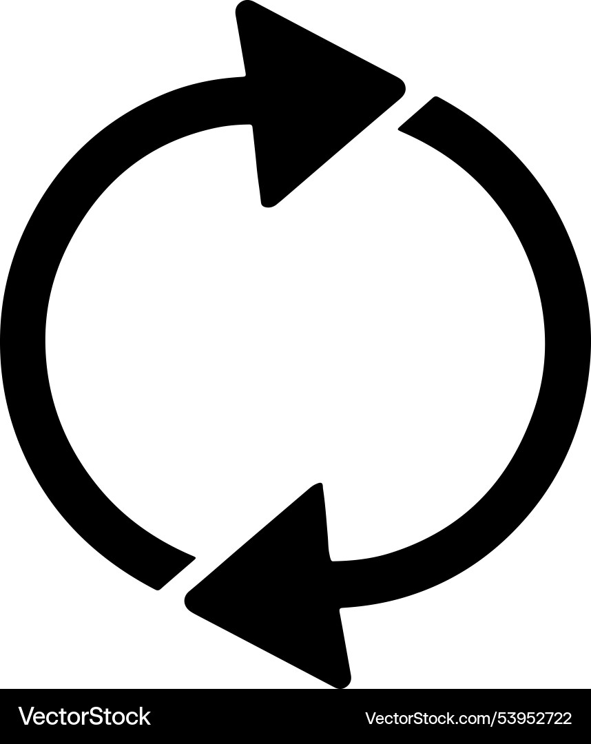 Recycle arrow refresh rotation silhouette Vector Image