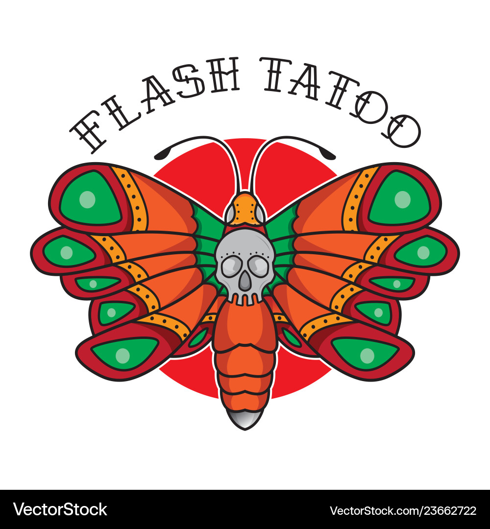 Traditional Butterfly Tattoo Flash