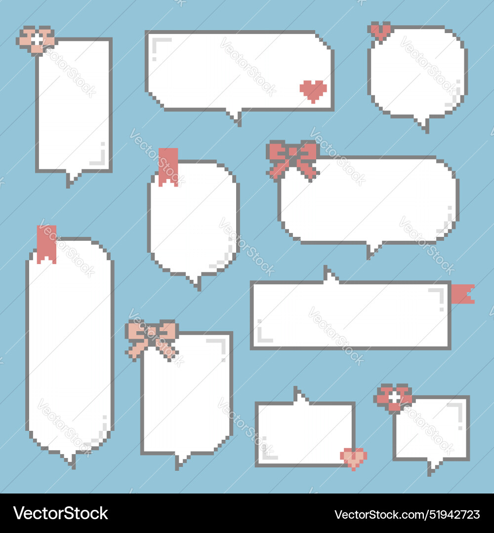 8bit pixel speech bubble balloon pink color Vector Image