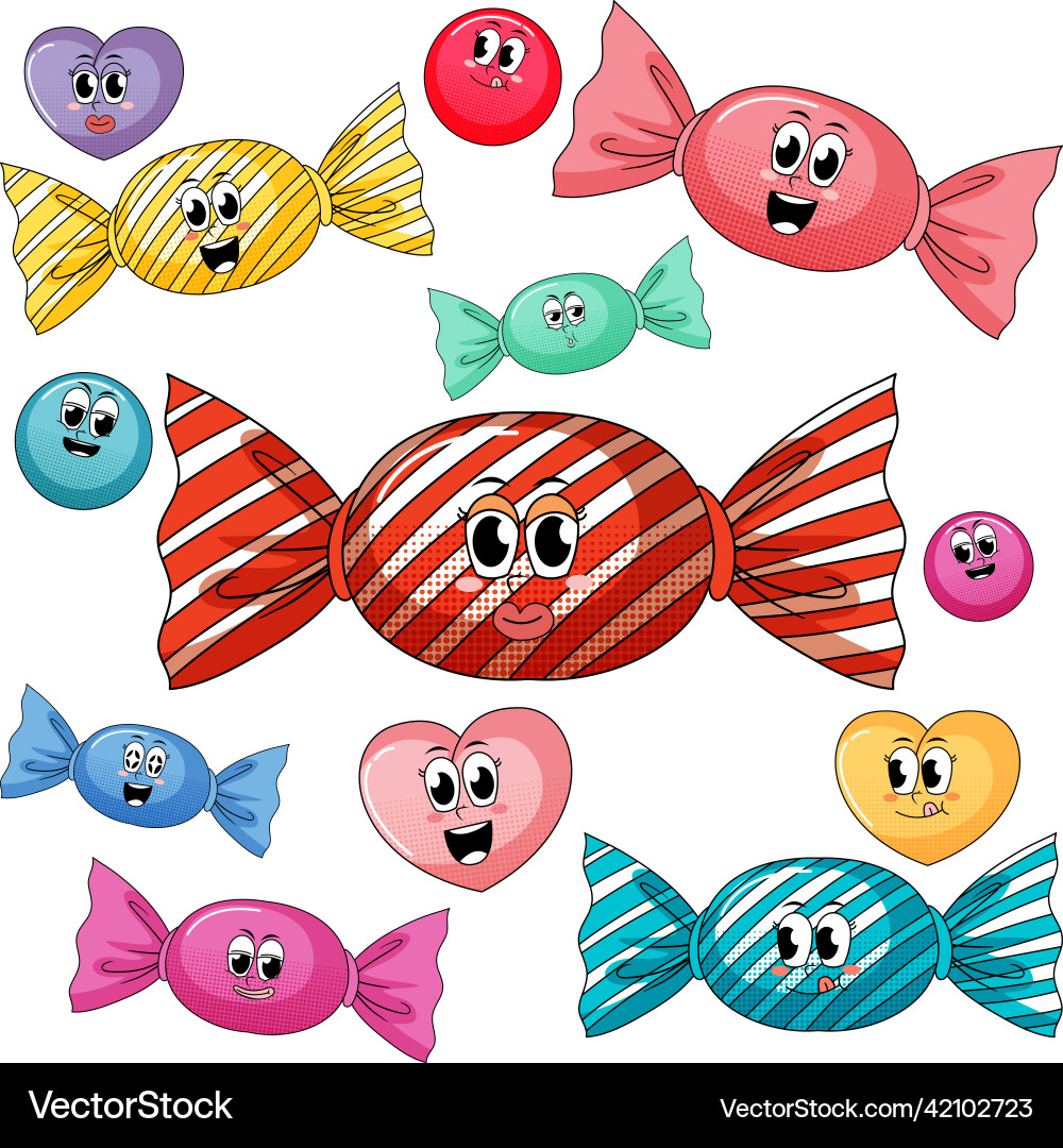 A various sweets on white background Royalty Free Vector