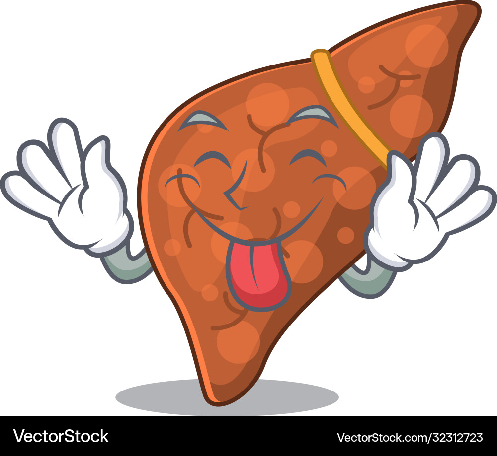 An amusing face human fibrosis liver cartoon Vector Image