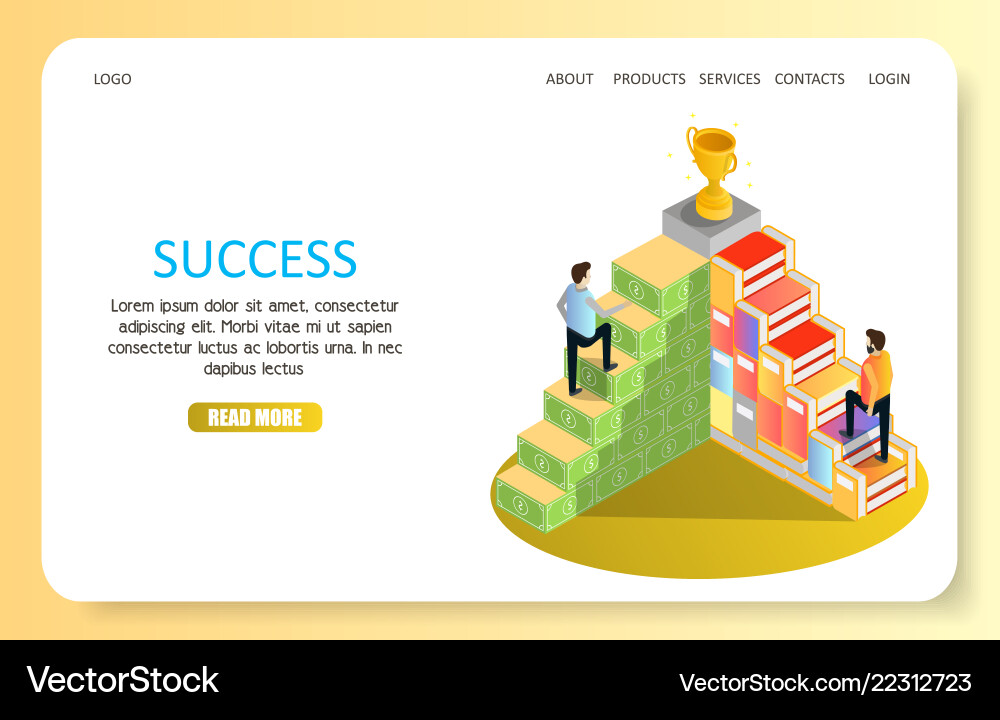 Business Growth Website Template Royalty Free Vector Image