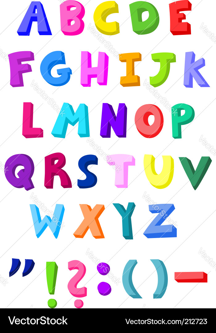 Colorful letters Royalty Free Vector Image - VectorStock