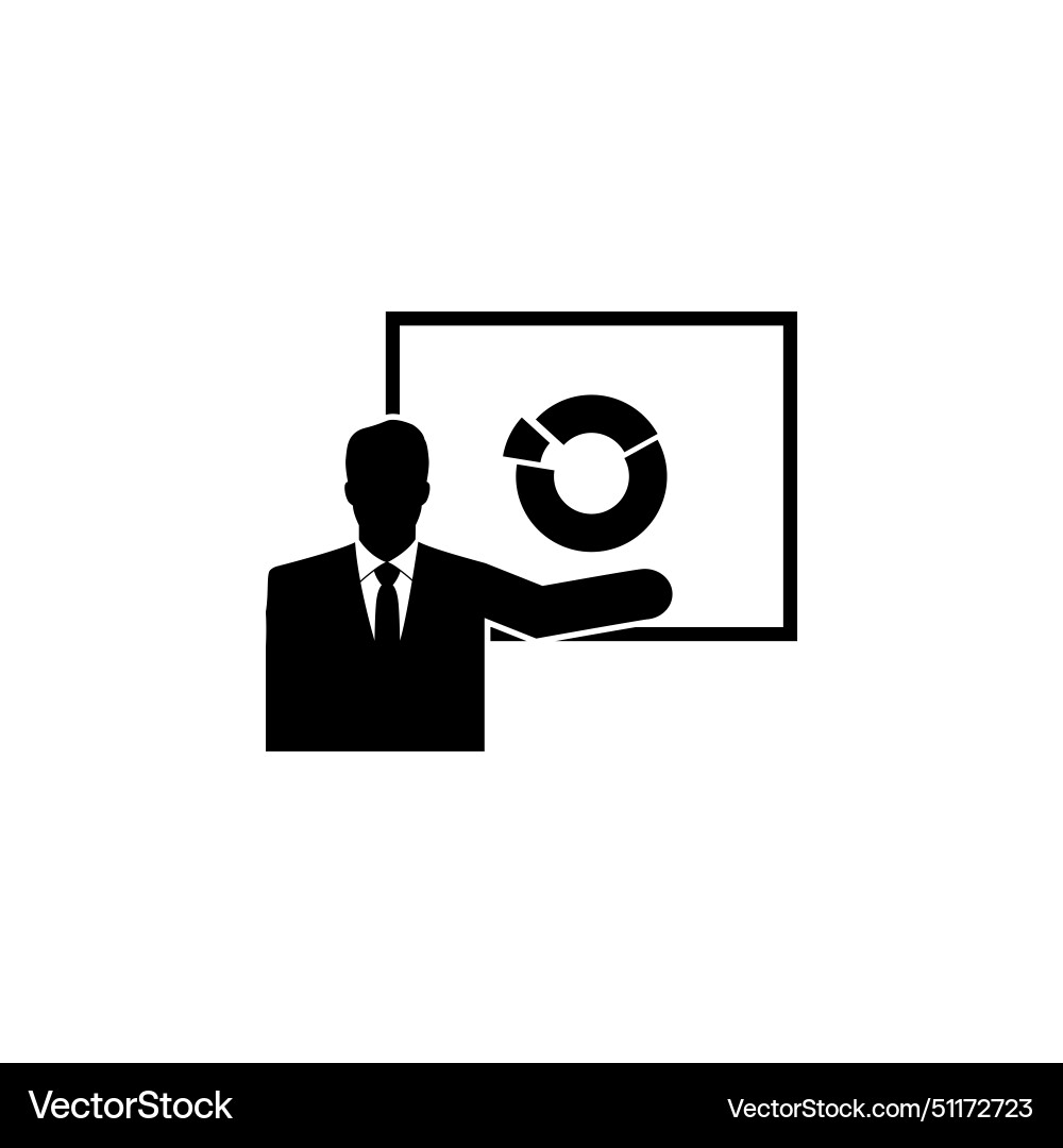 Financial presentation flat icon Royalty Free Vector Image