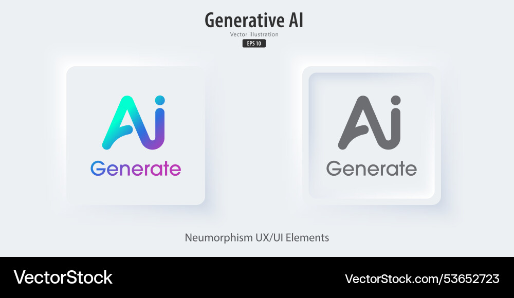 Generate ai icon a set of 3d buttons active and Vector Image