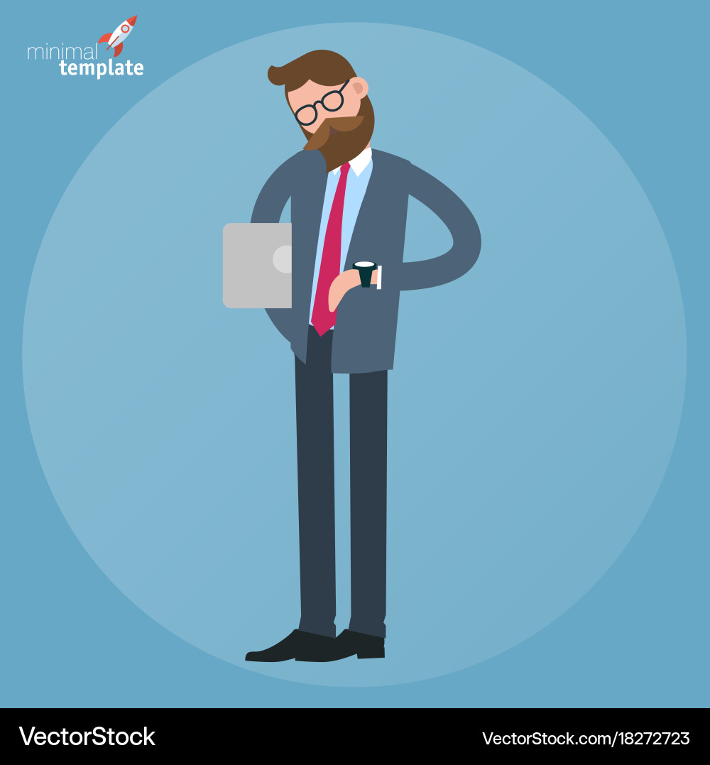 Man looking at his watch Royalty Free Vector Image