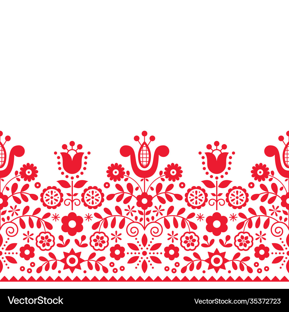 Polish folk art seamless textile pattern Vector Image
