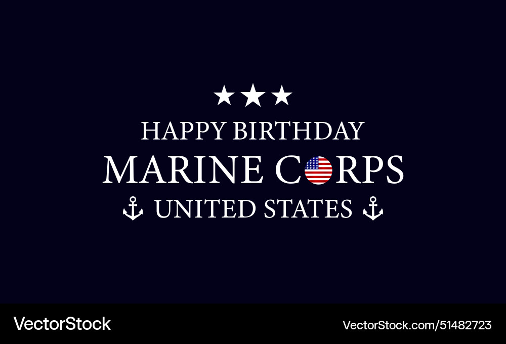 Salute the us marine corps birthday with text Vector Image