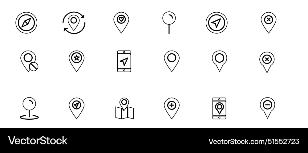 Set location pin icon symbol sign isolated on Vector Image