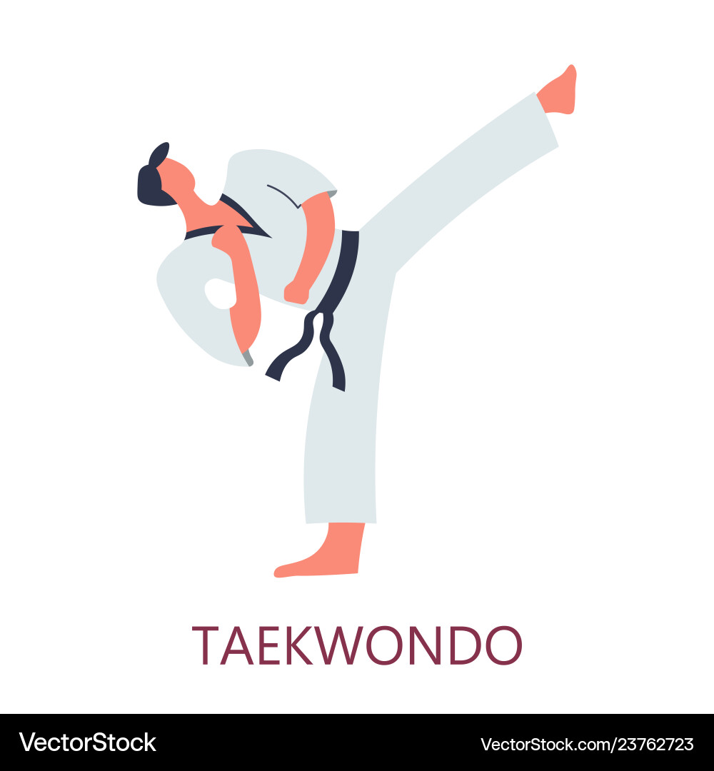 Taekwondo Fighter - Korean Kick Royalty Free Vector Image