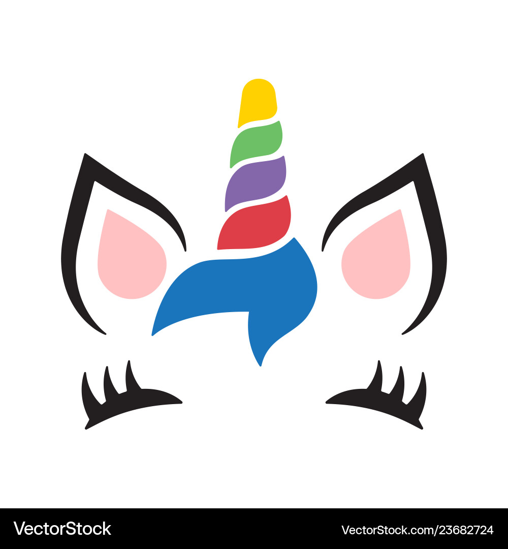 Adorable Unicorn Face Royalty Free Vector Image