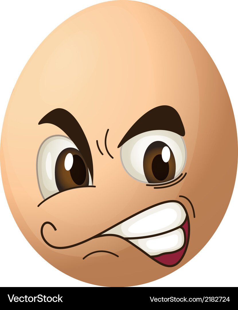 An angry egg Royalty Free Vector Image - VectorStock