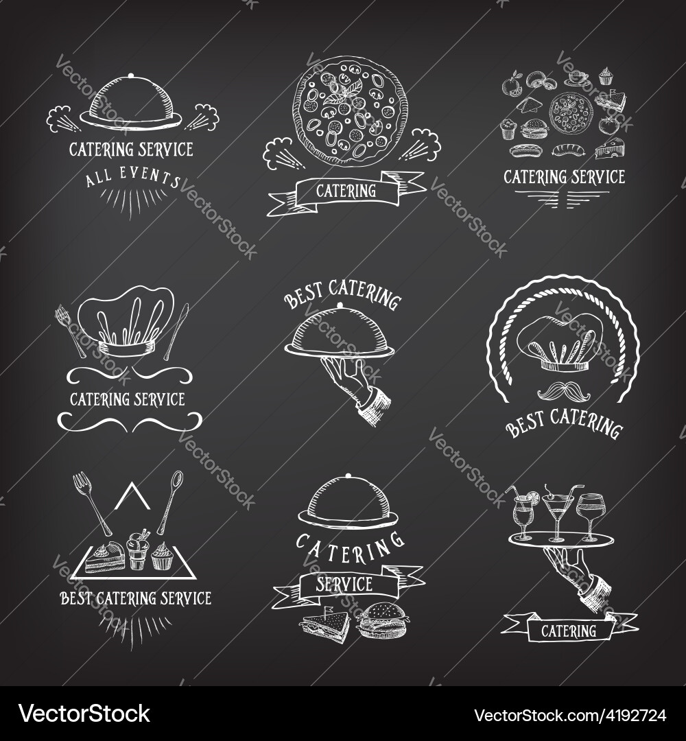 Catering service design logo Royalty Free Vector Image