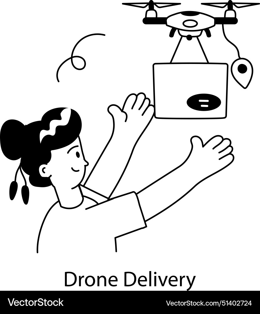Drone delivery Royalty Free Vector Image - VectorStock