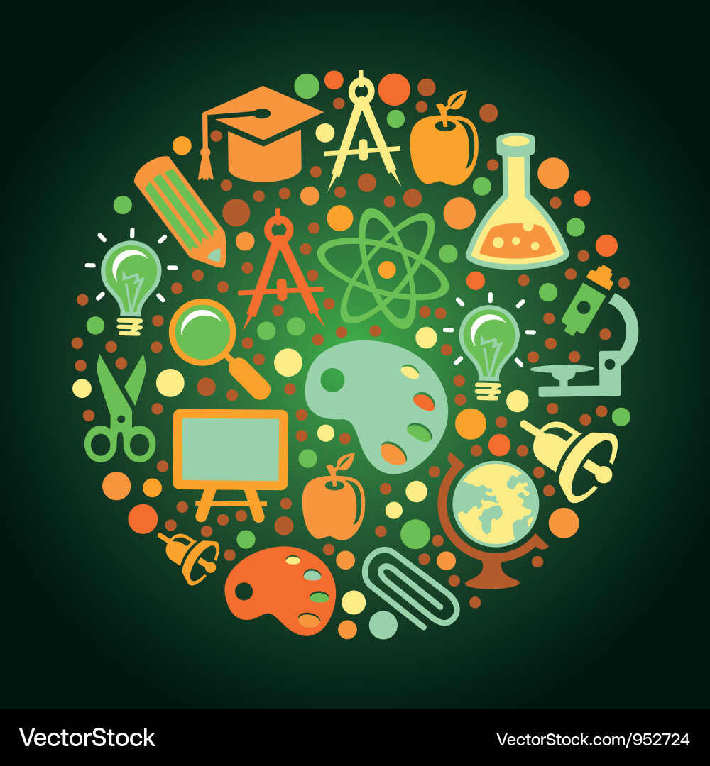 Education Icons - School Theme Royalty Free Vector Image