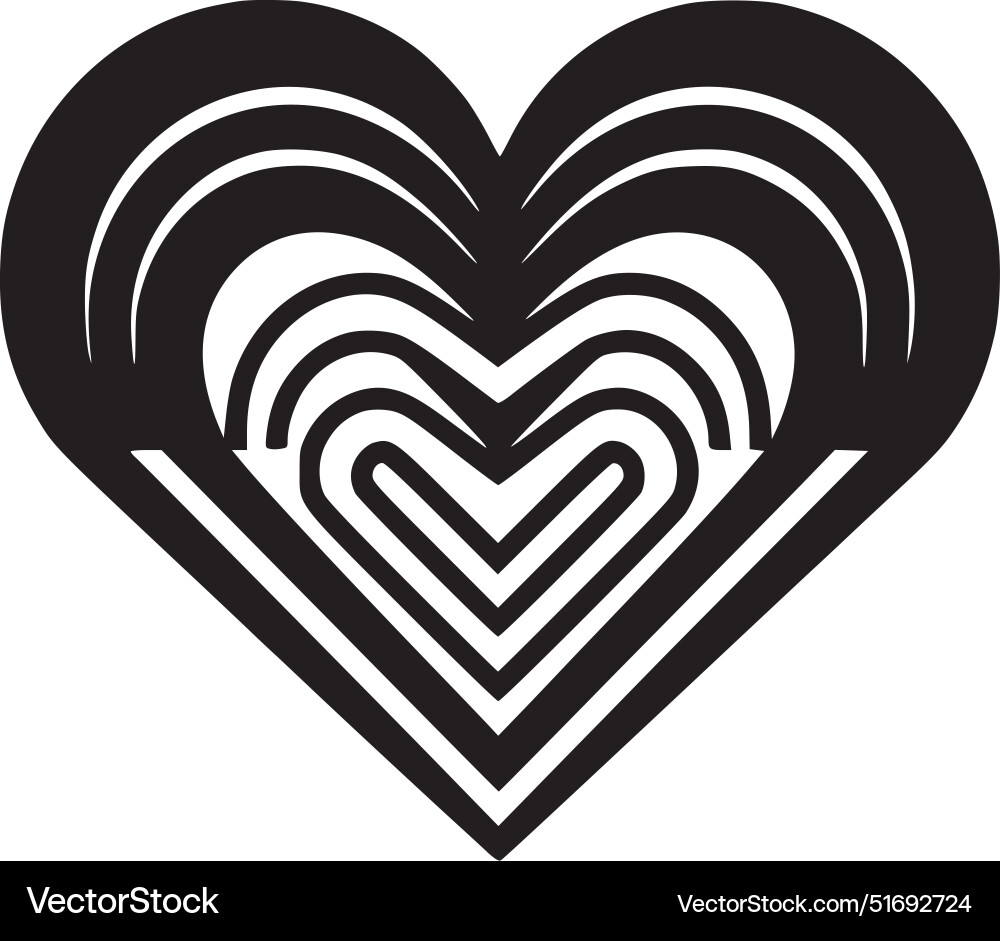 Heart - minimalist and flat logo Royalty Free Vector Image