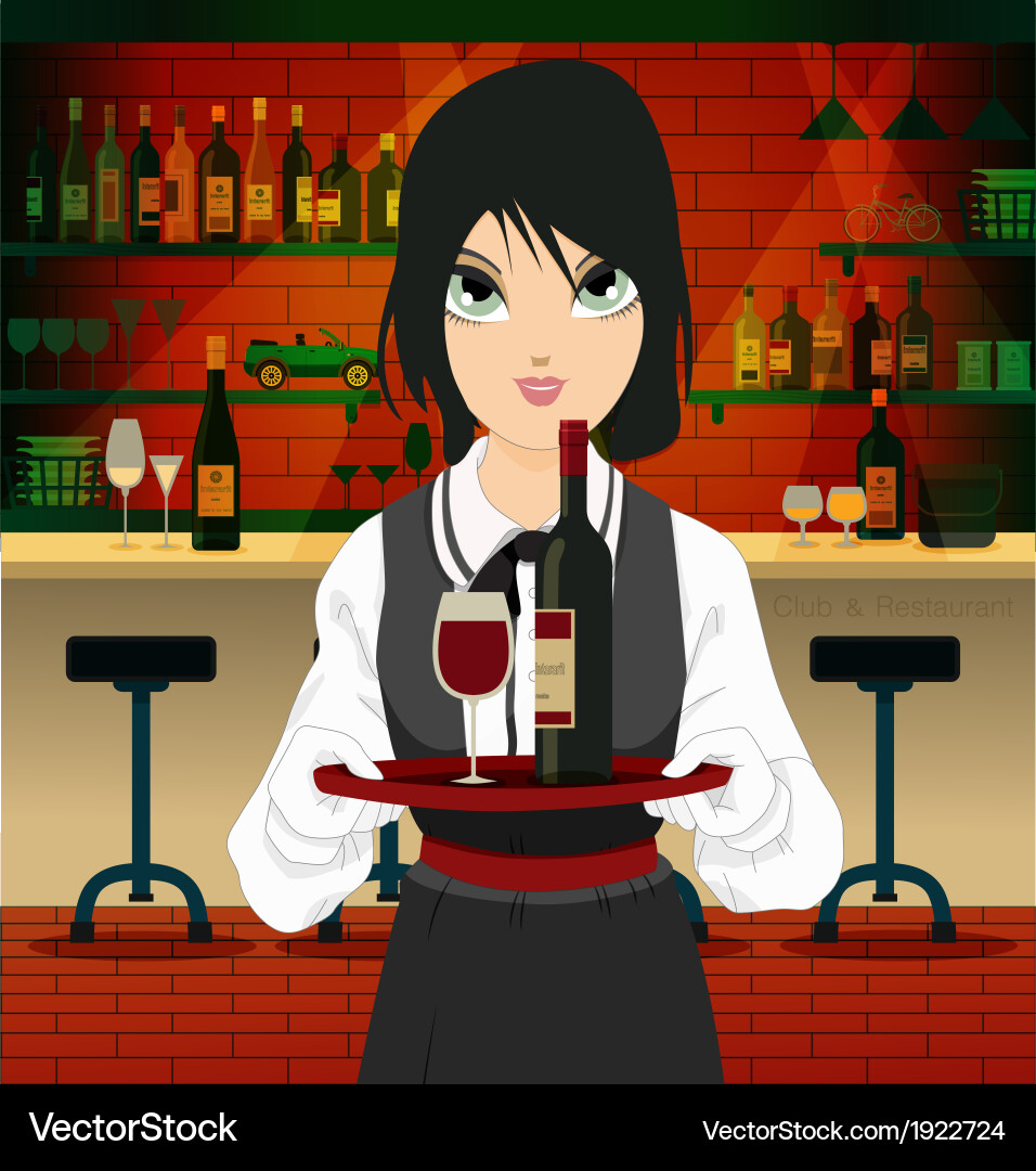 Restaurant waiter Royalty Free Vector Image - VectorStock