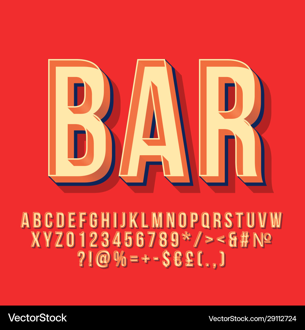 Retro Bar Lettering - Vintage Style Royalty Free Vector