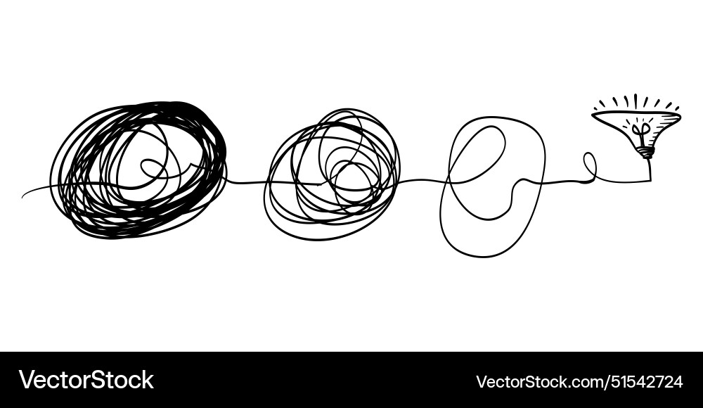 Scribble line doodles the concept of transition Vector Image