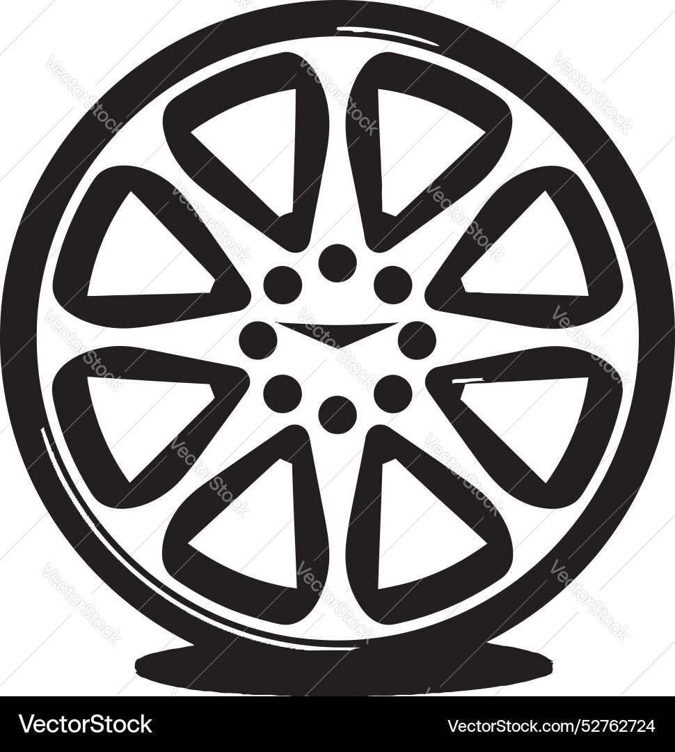 Shiny spin dazzling alloy wheel logo design Vector Image