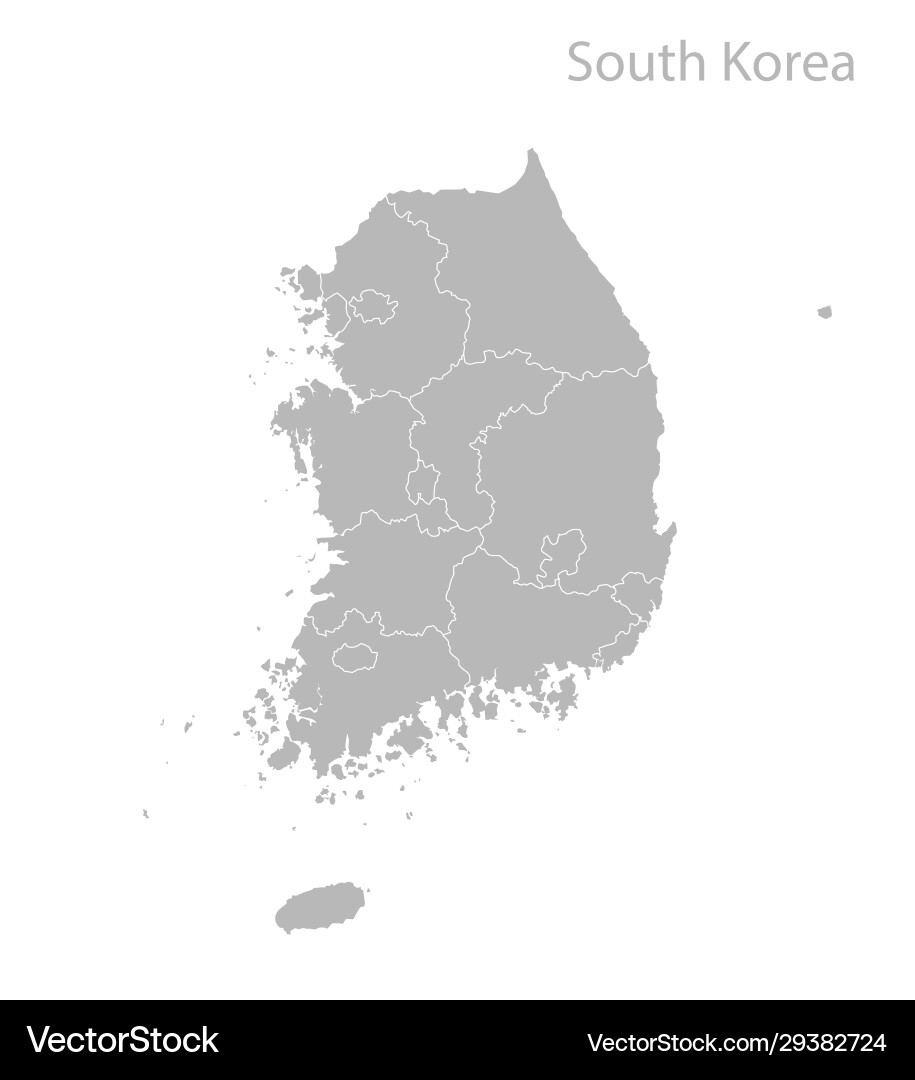 South Korea Map Royalty Free Vector Image - VectorStock