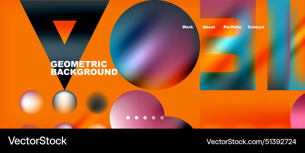 Various colorful geometric shapes abstract web Vector Image