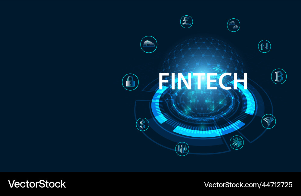 Abstract fintech finance technology applied Vector Image