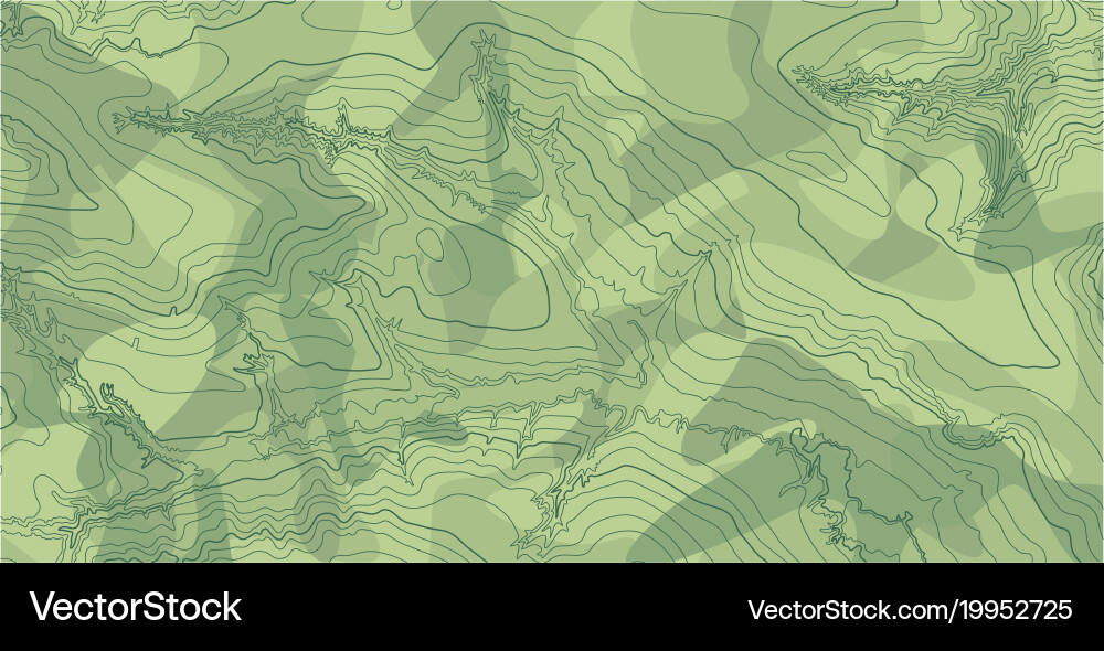 Abstract topographic map in green colors Vector Image
