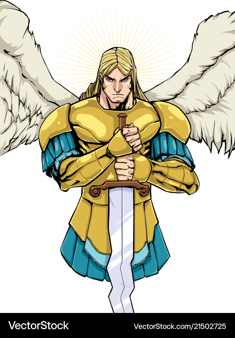 Archangel michael portrait Royalty Free Vector Image