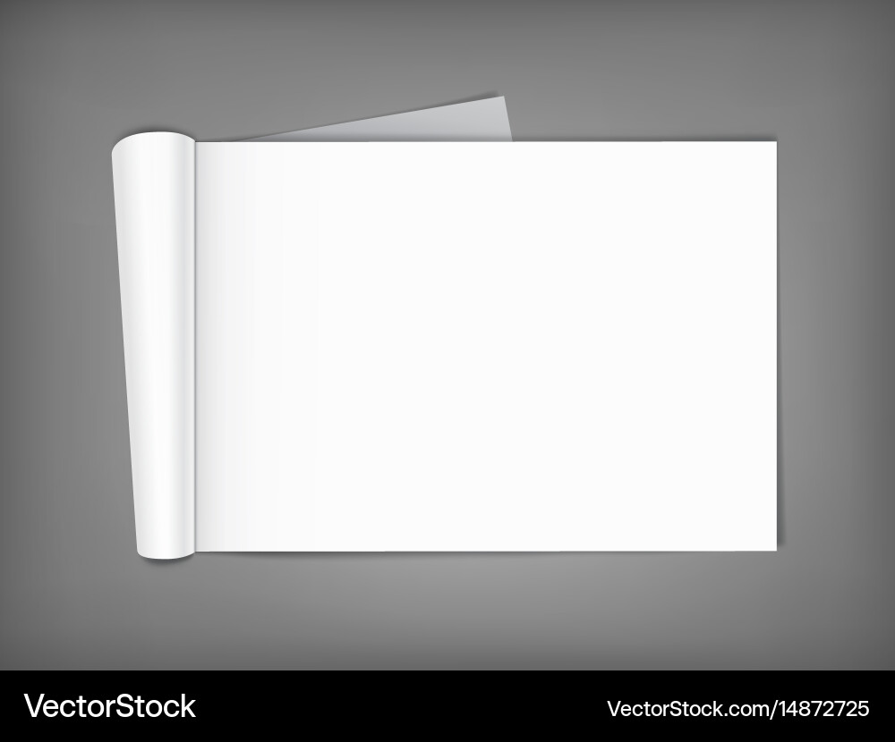 Blank magazine with rolled pages Royalty Free Vector Image