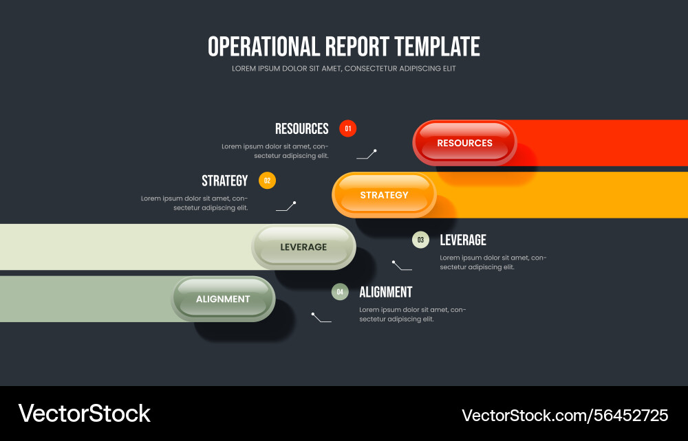 Digital insight four element infographic slide Vector Image
