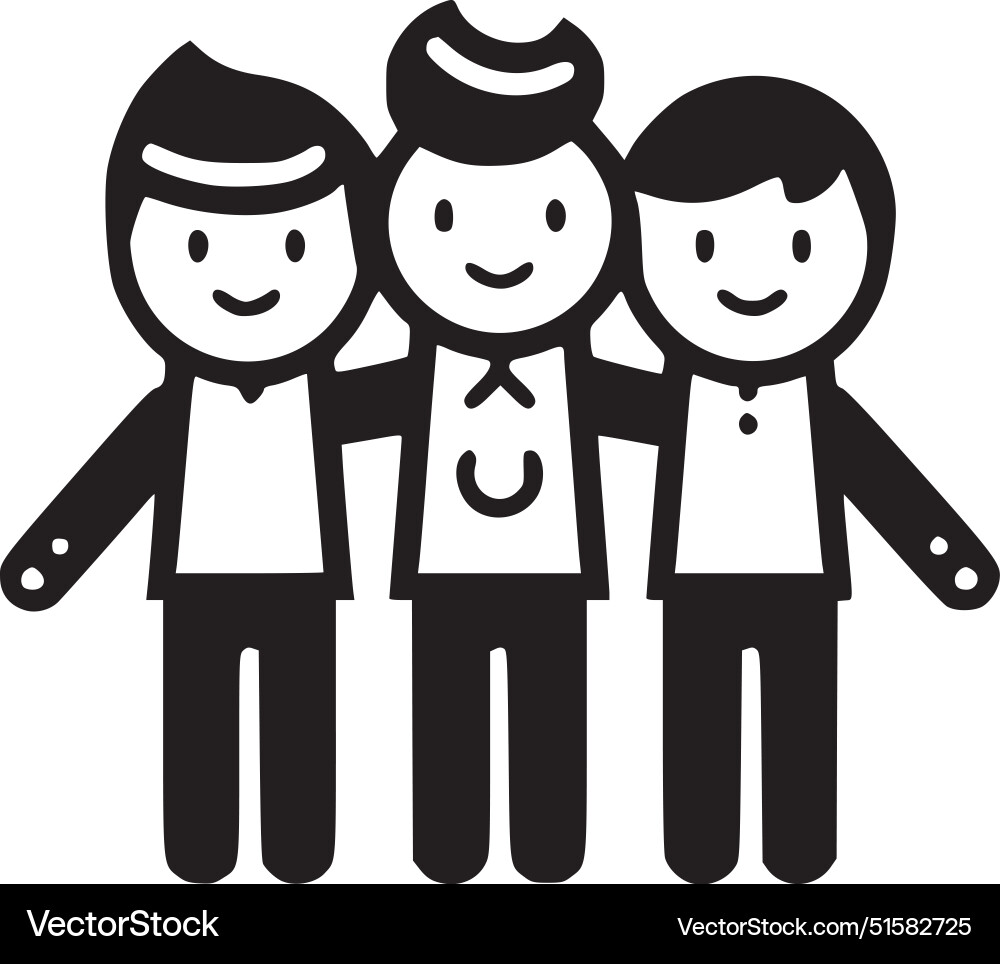 Friends - minimalist and simple silhouette Vector Image