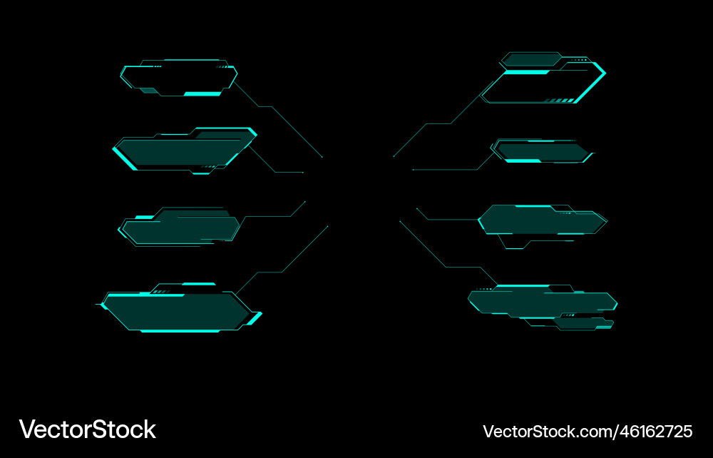Futuristic cyber frames set sci fi user Royalty Free Vector