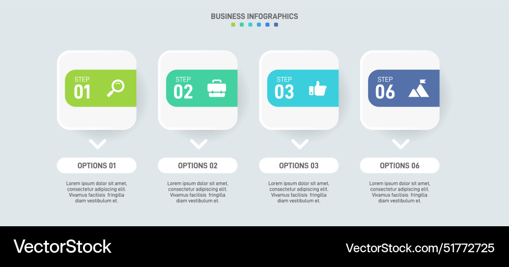 Horizontal progress bar featuring 4 arrow-shaped Vector Image