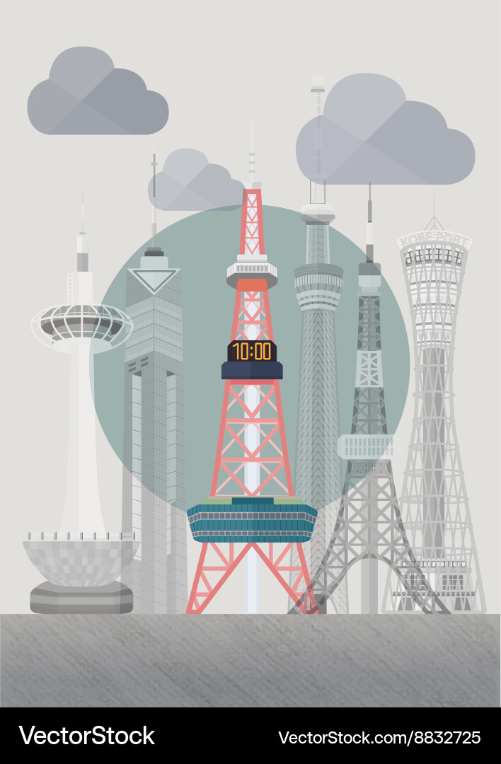 Japan sapporo tv tower Royalty Free Vector Image