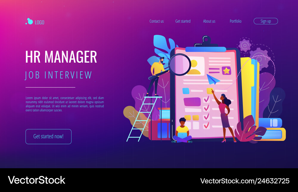 Job interview concept landing page Royalty Free Vector Image