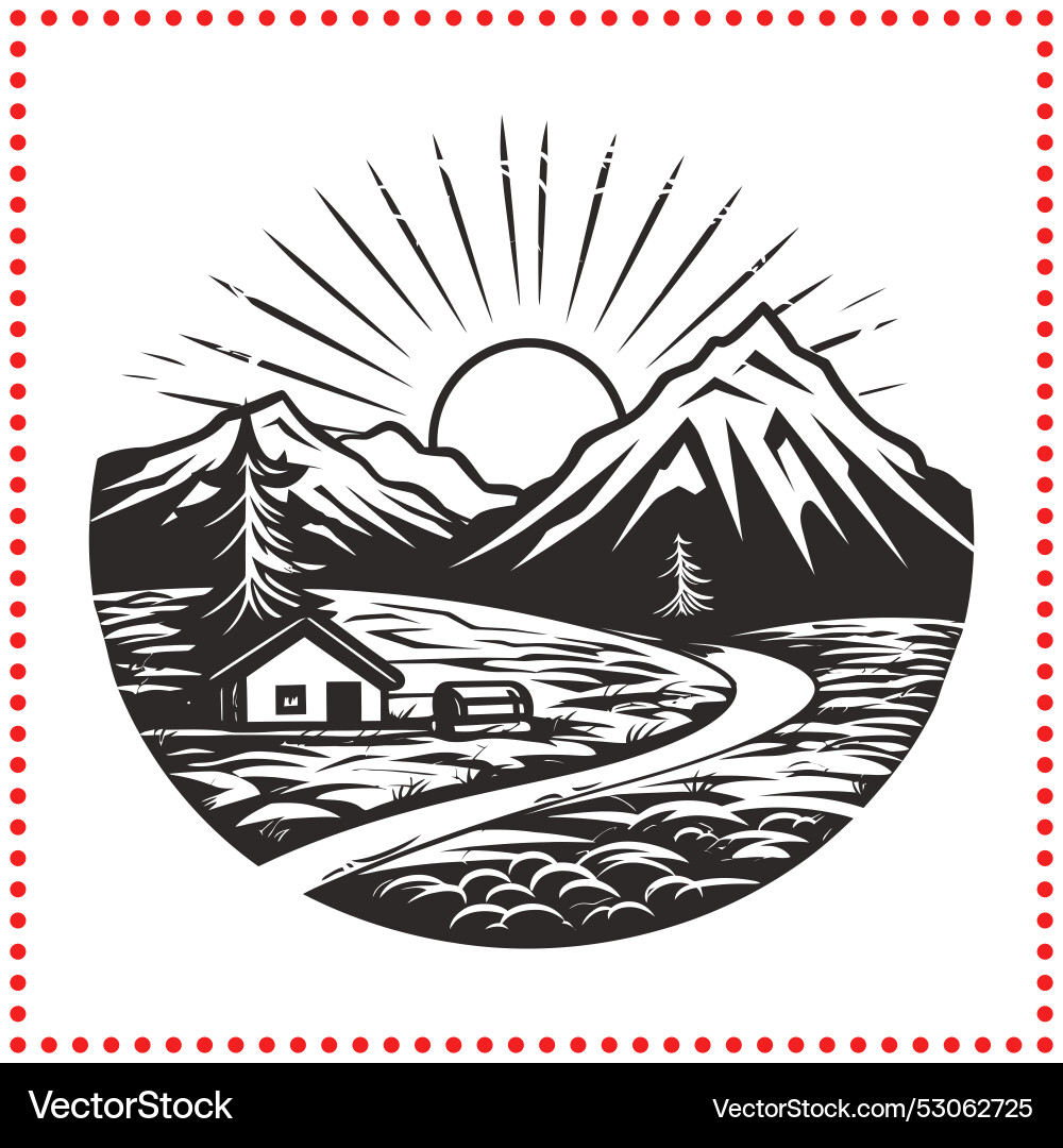 Reconnect with nature in a secluded mountain Vector Image