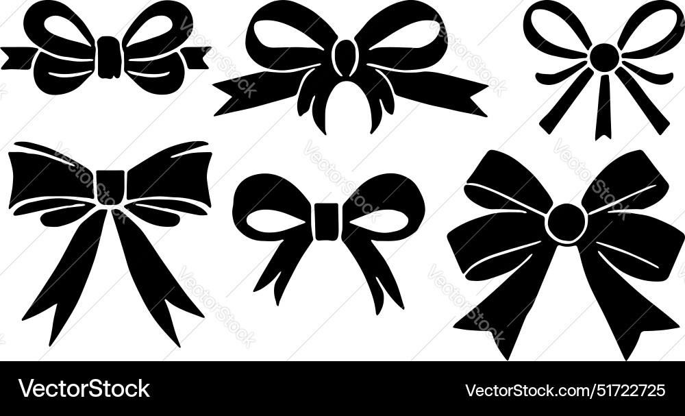 Ribbon silhouette set Royalty Free Vector Image