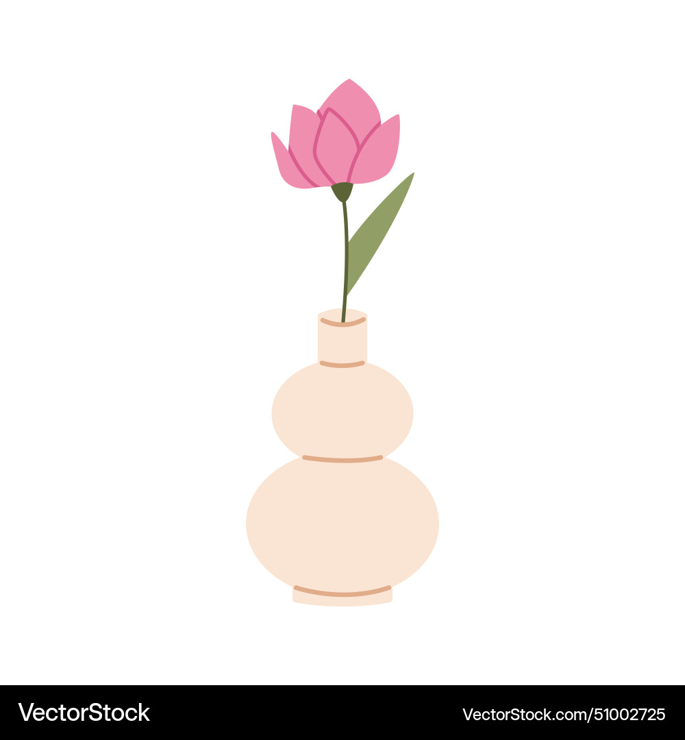 Rose in beautiful vase Royalty Free Vector Image