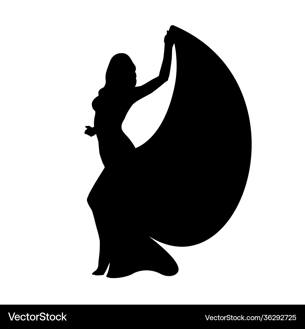Silhouette belly dancer woman Royalty Free Vector Image