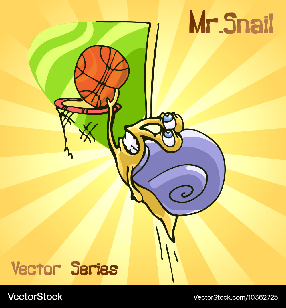 Snail Playing Basketball Royalty Free Vector Image