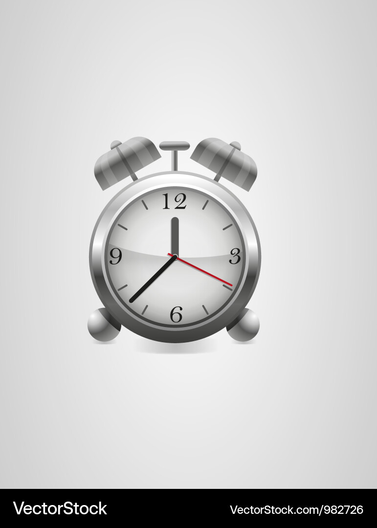 Antique Metal Alarm Clock Icon Royalty Free Vector Image