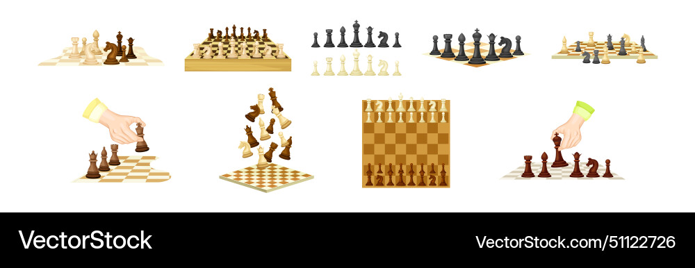 Chess pieces for strategic board game set Vector Image