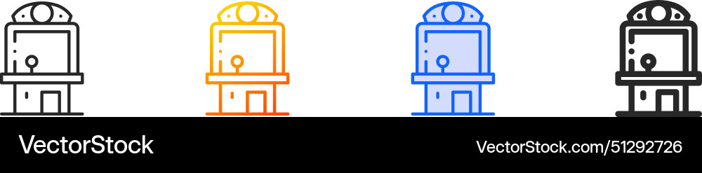 Claw machine iconthin linear gradient blue stroke Vector Image