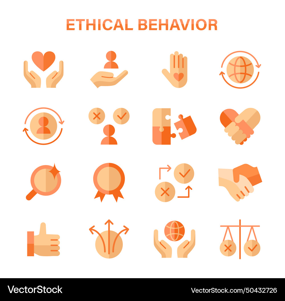 Ethical behavior set principles of integrity Vector Image